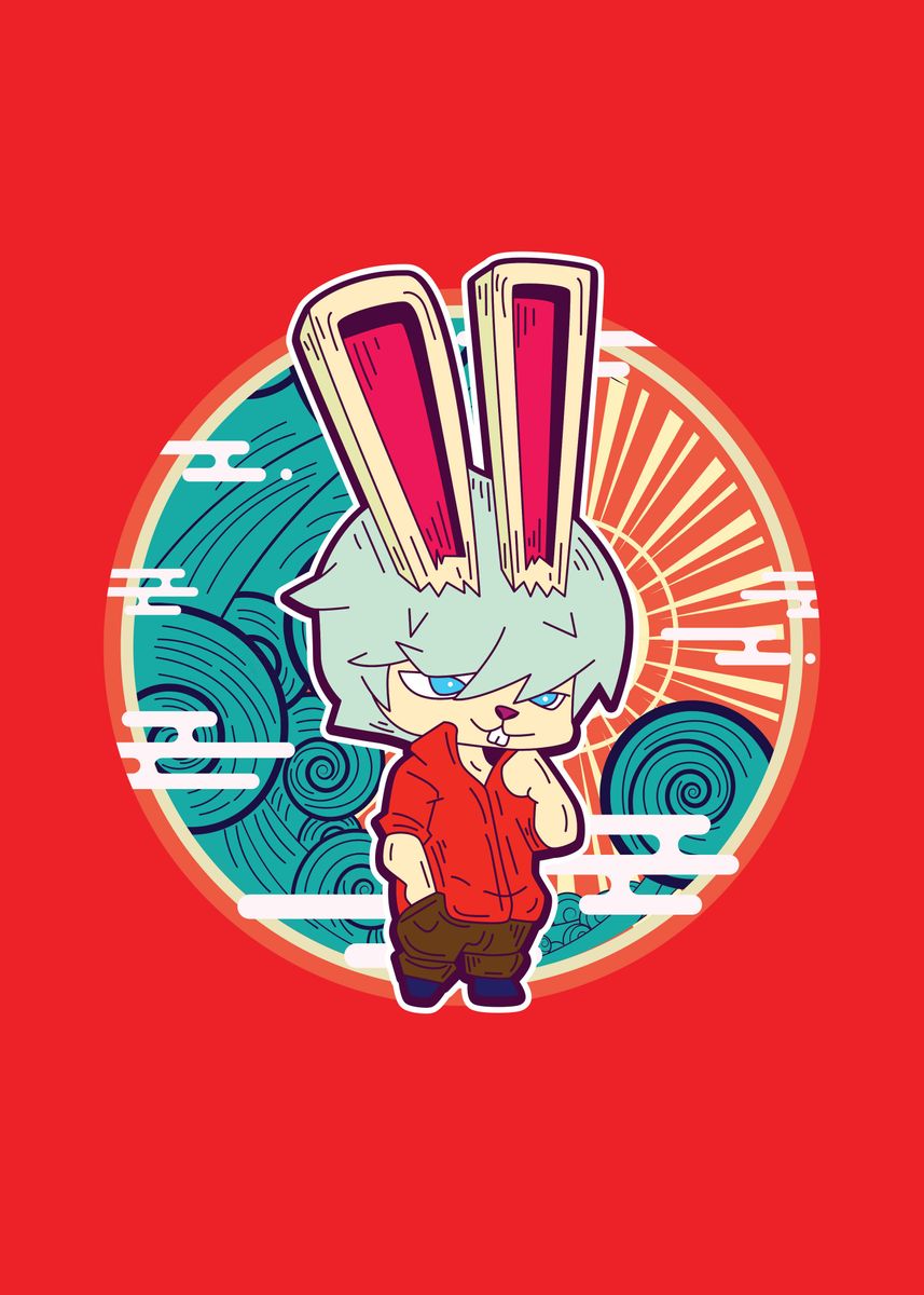 'Rich rabbit for New Year' Poster, picture, metal print, paint by ...
