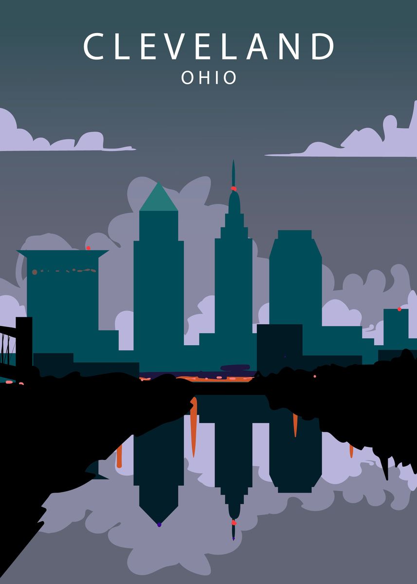 'cleveland' Poster, picture, metal print, paint by Phan Van Hai | Displate
