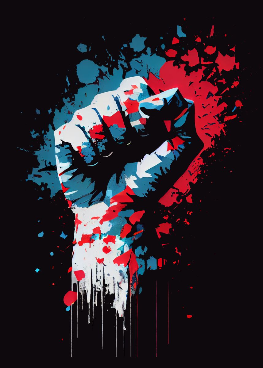 'USA Clenched Fist' Poster, picture, metal print, paint by urbanbuzz ...