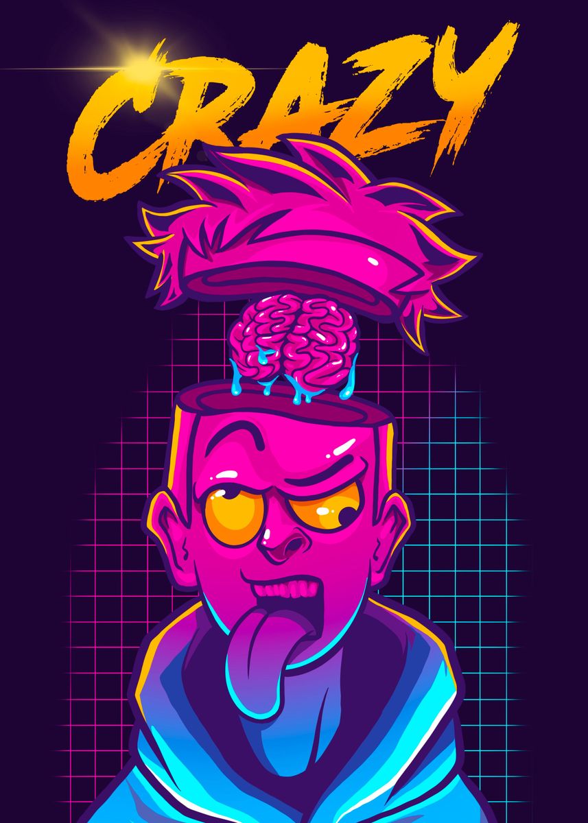 'Crazy illustration' Poster by Dhoni Chester | Displate