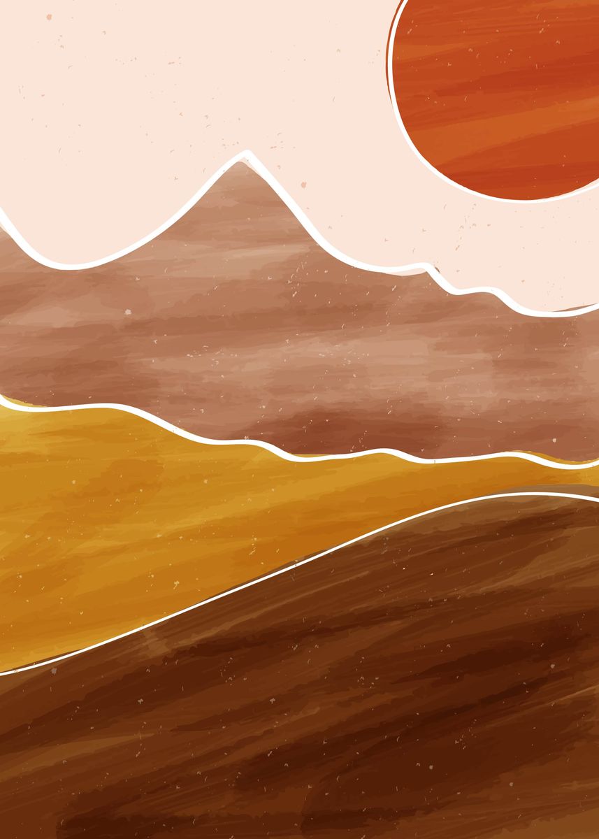 'desert' Poster, picture, metal print, paint by Selja Cute | Displate