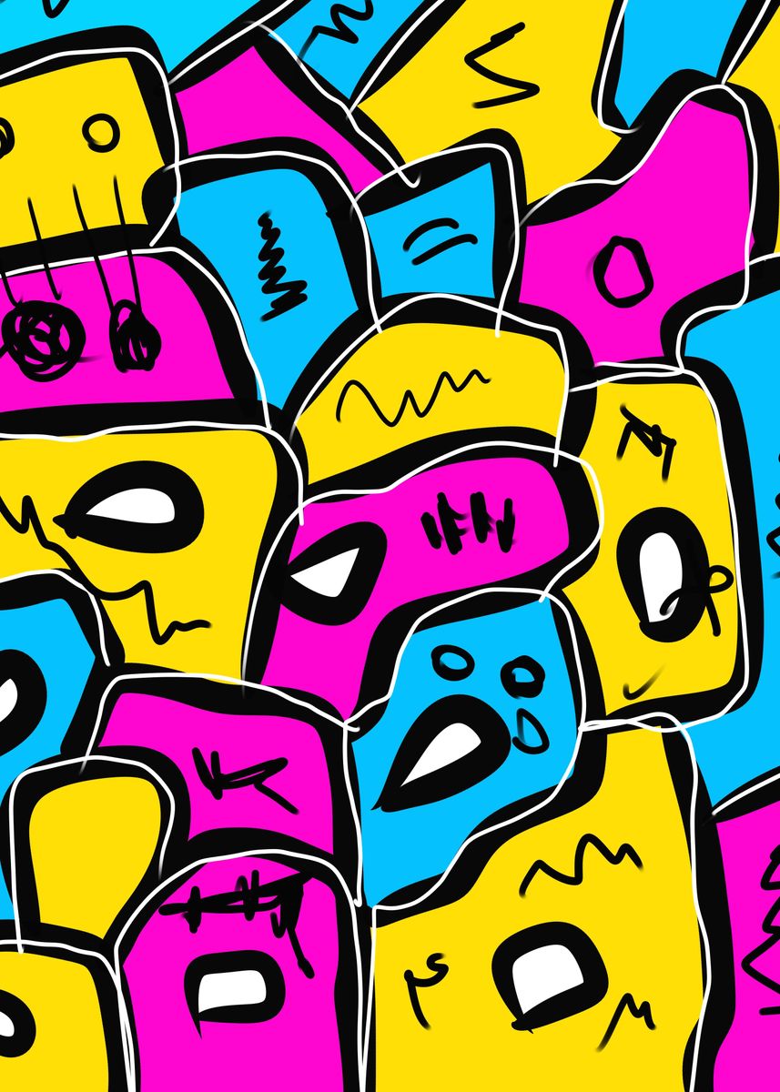 'Abstract Pop Art Pattern' Poster, picture, metal print, paint by ART ...