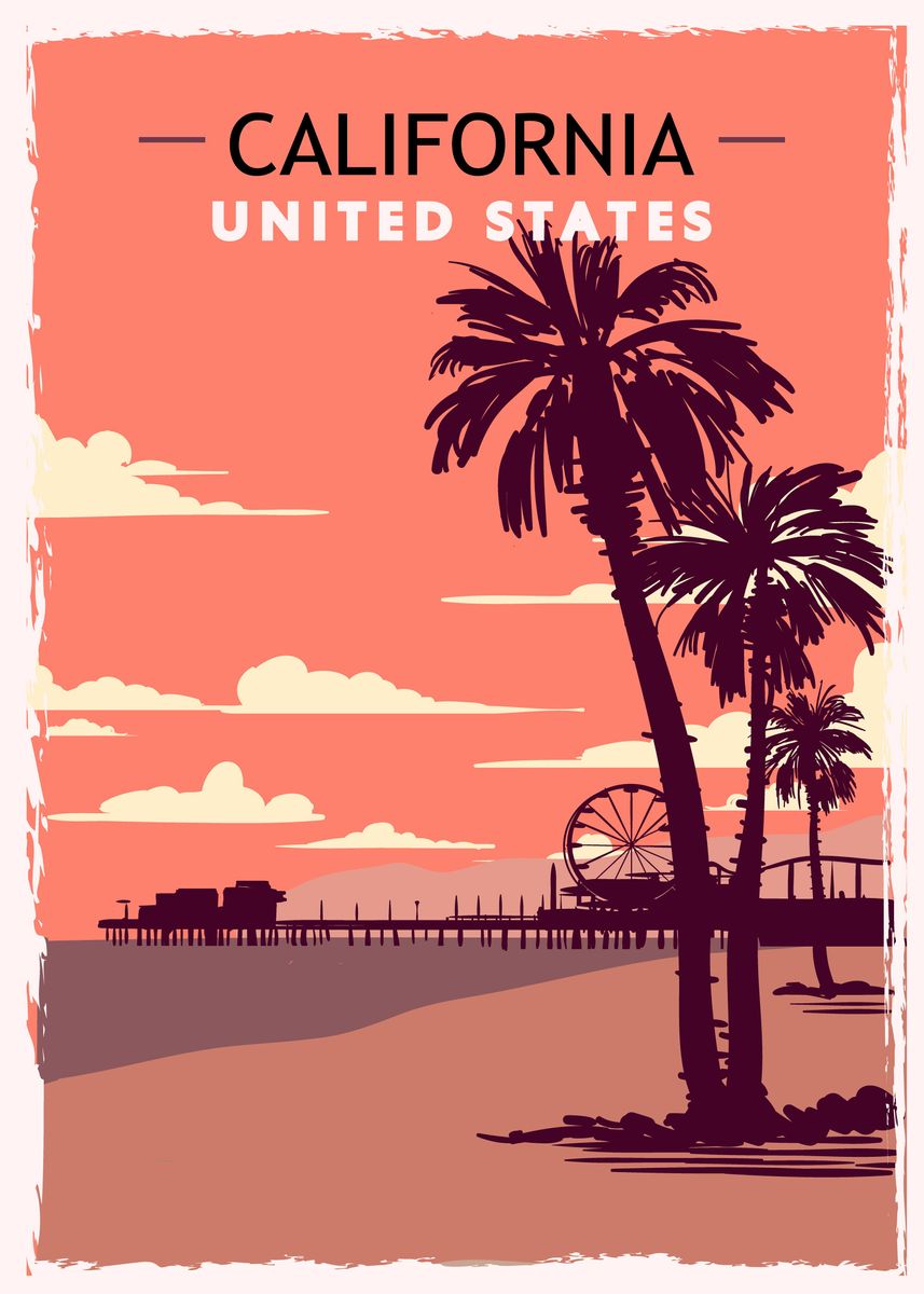 'california' Poster, picture, metal print, paint by Phan Van Hai | Displate
