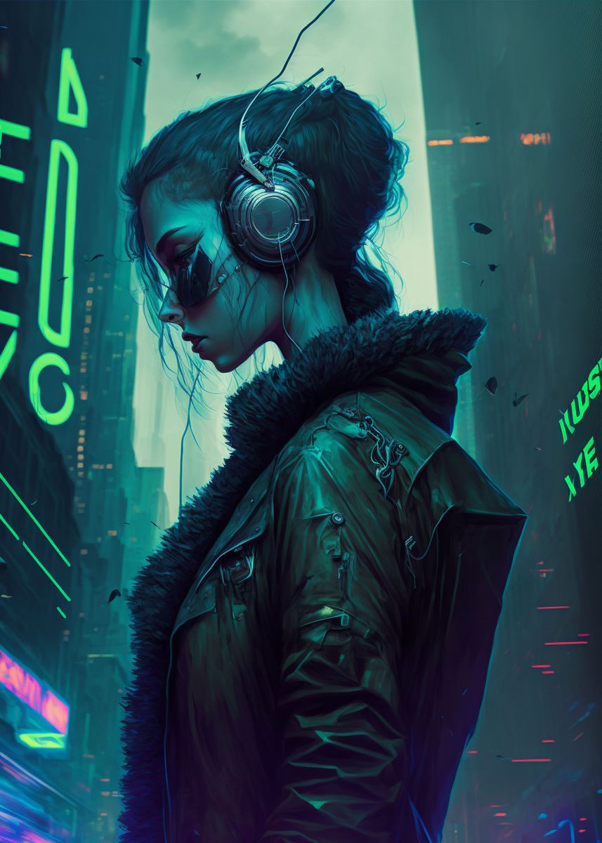 'Cyber Girl' Poster by Cybronauts | Displate