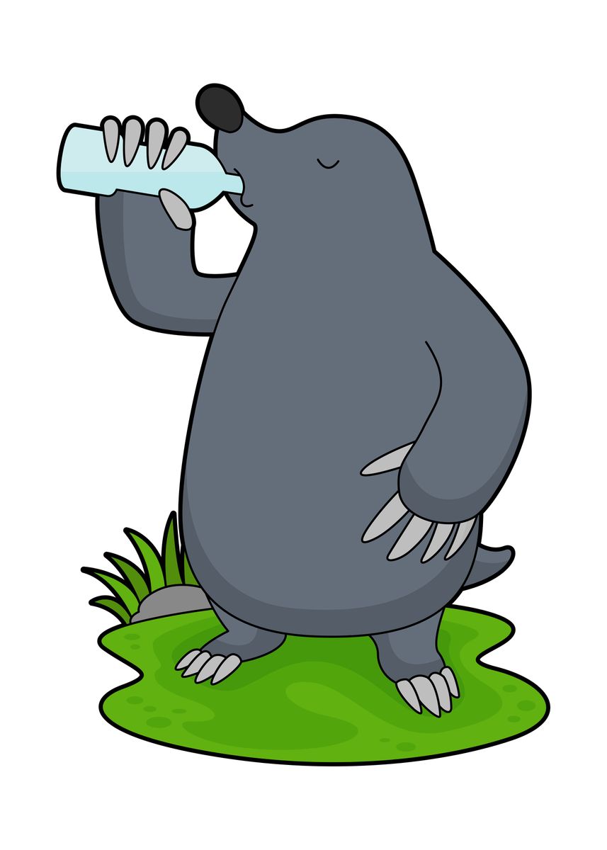 'Mole Water bottle' Poster, picture, metal print, paint by Markus ...