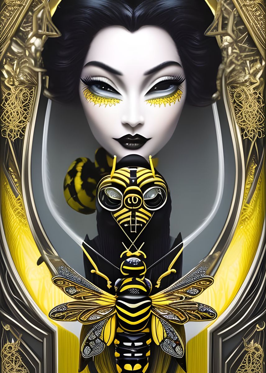 'Queen Bee' Poster, picture, metal print, paint by Jain McKay | Displate