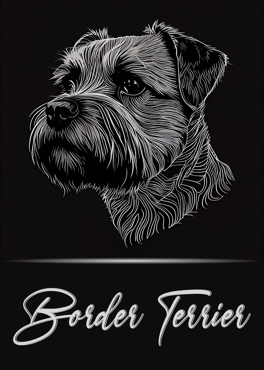 'Border Terrier' Poster, picture, metal print, paint by Artistic Paradigms | Displate