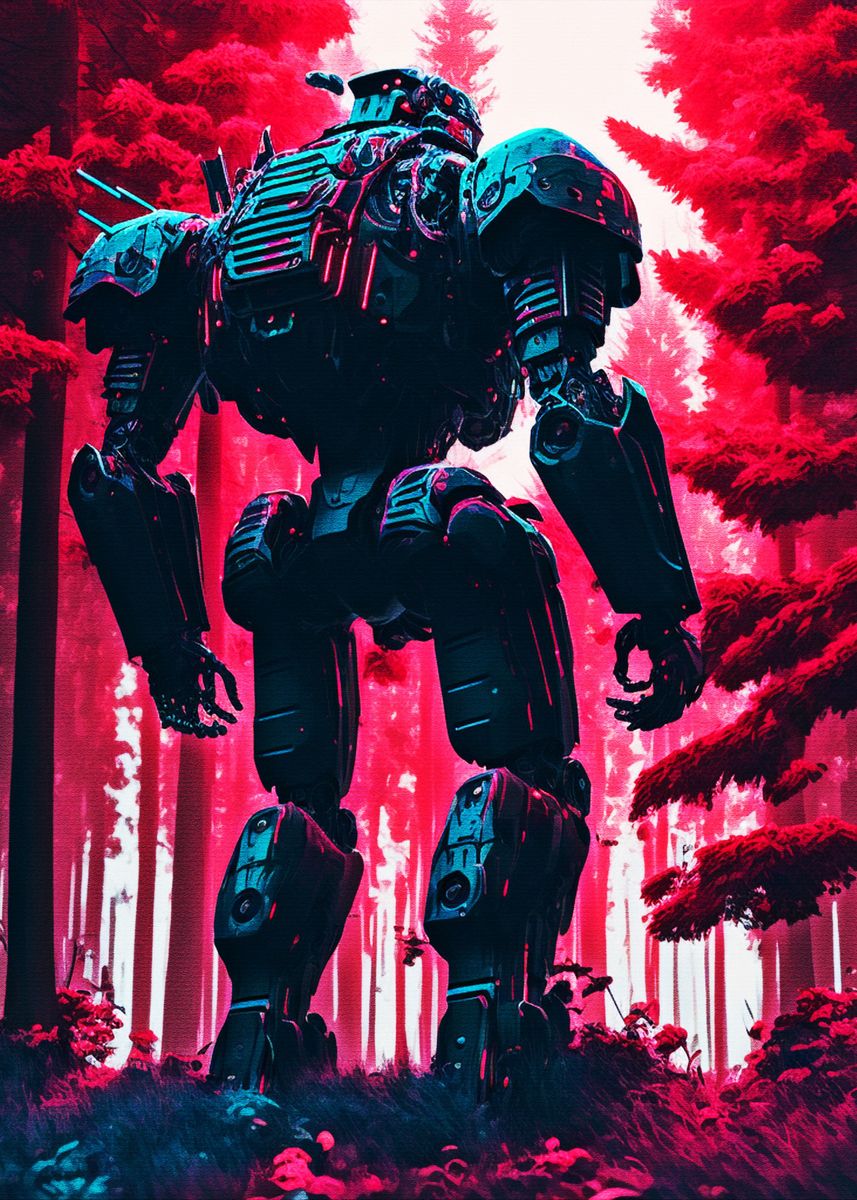 'Robots Walking the Forest' Poster, picture, metal print, paint by ...