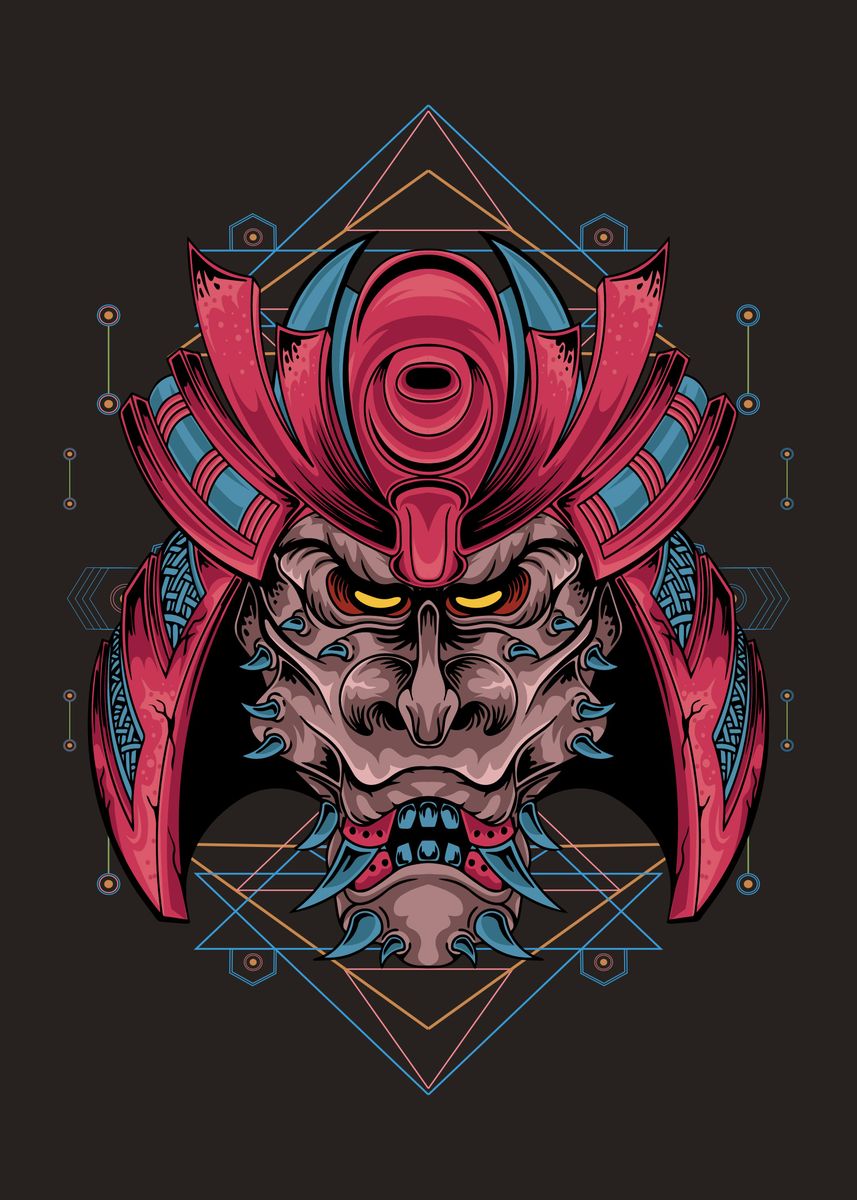 'Samurai japanese character' Poster, picture, metal print, paint by ...