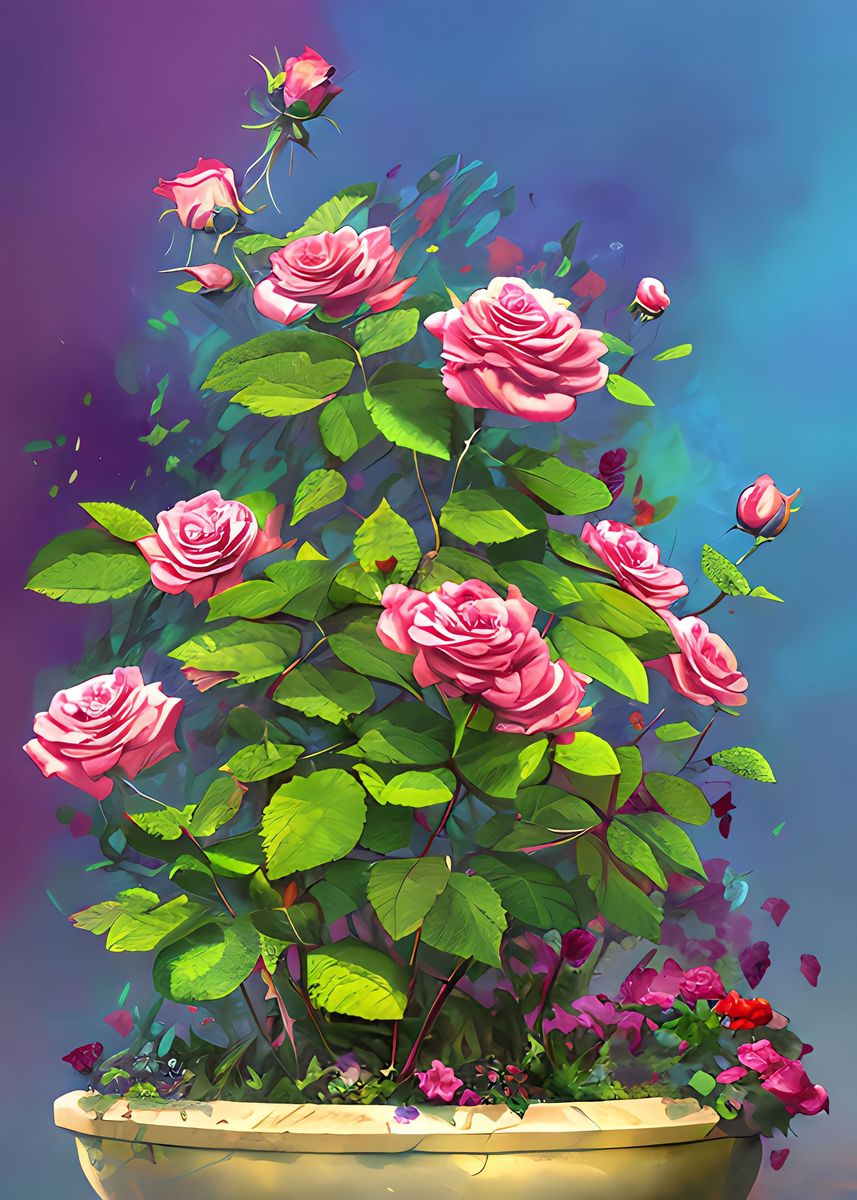 'Rose Flower Digital Art' Poster, picture, metal print, paint by Alex ...