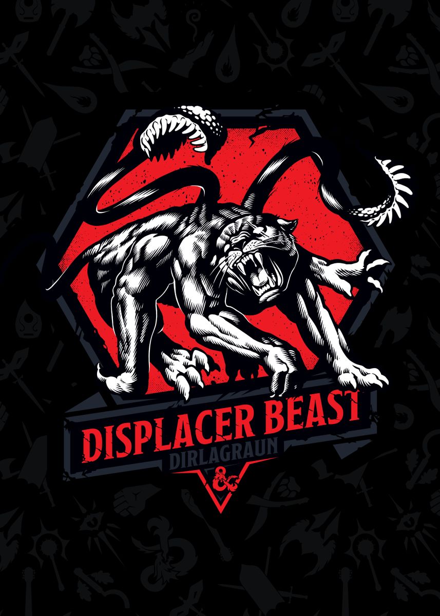 'Displacer Beast' Poster, picture, metal print, paint by Dungeons and ...