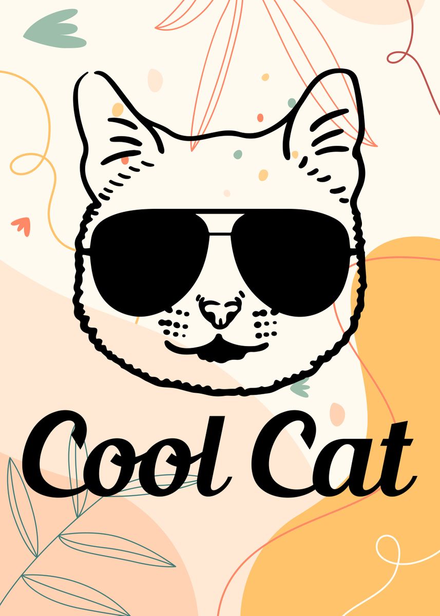 'Cool Cat' Poster by crbn design | Displate