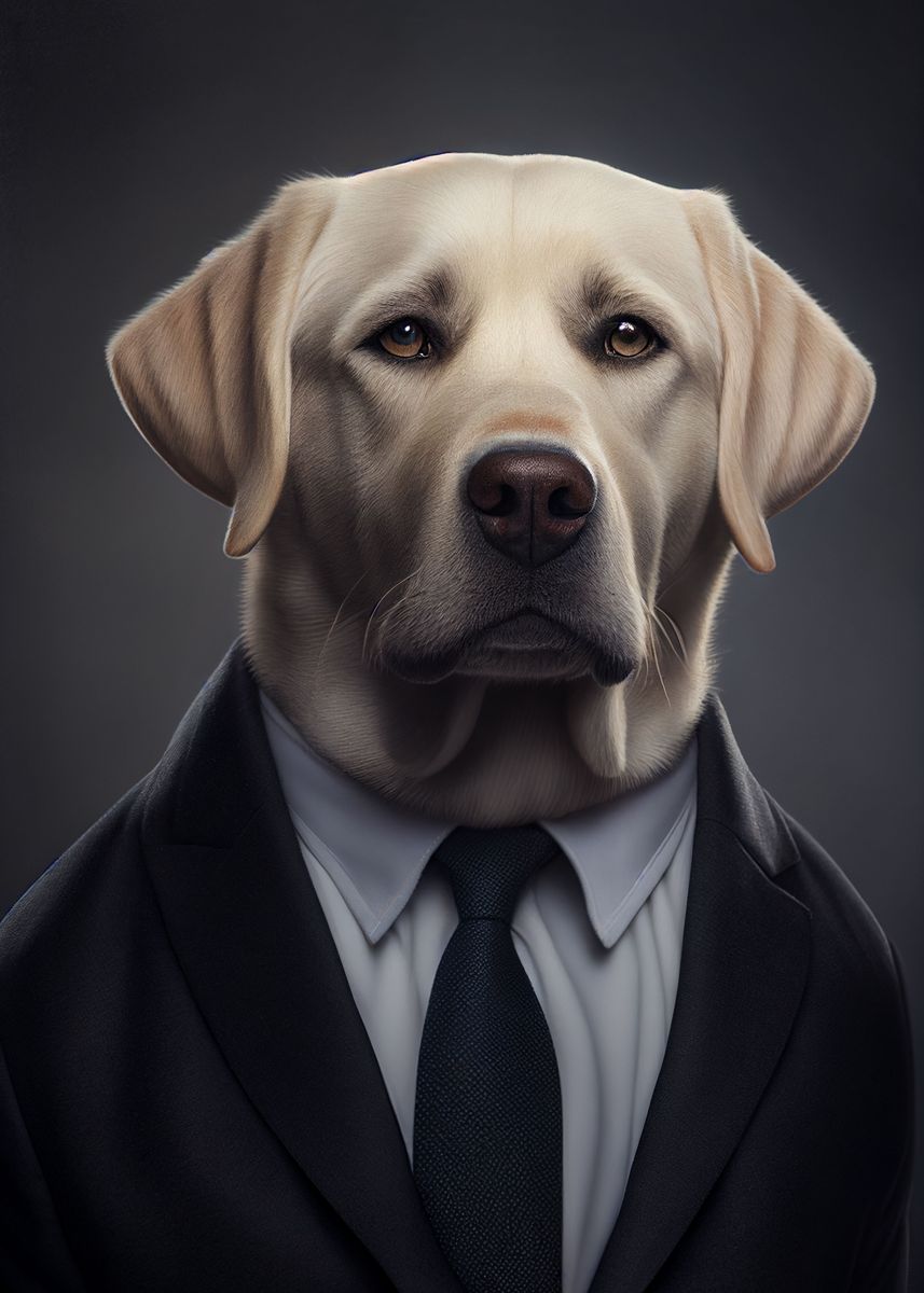 'Labrador Suit' Poster, picture, metal print, paint by DecoyDesign ...
