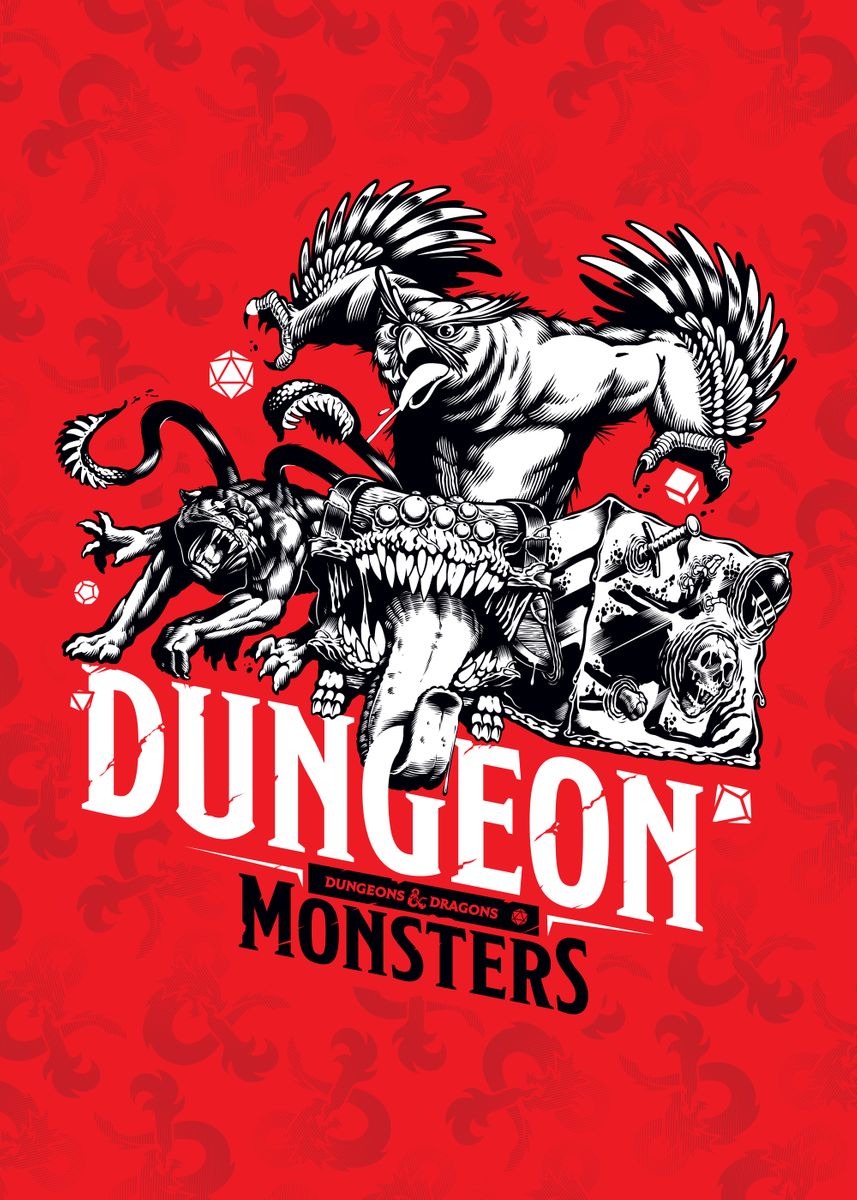 'Dungeon Monsters' Poster, picture, metal print, paint by Dungeons and Dragons | Displate