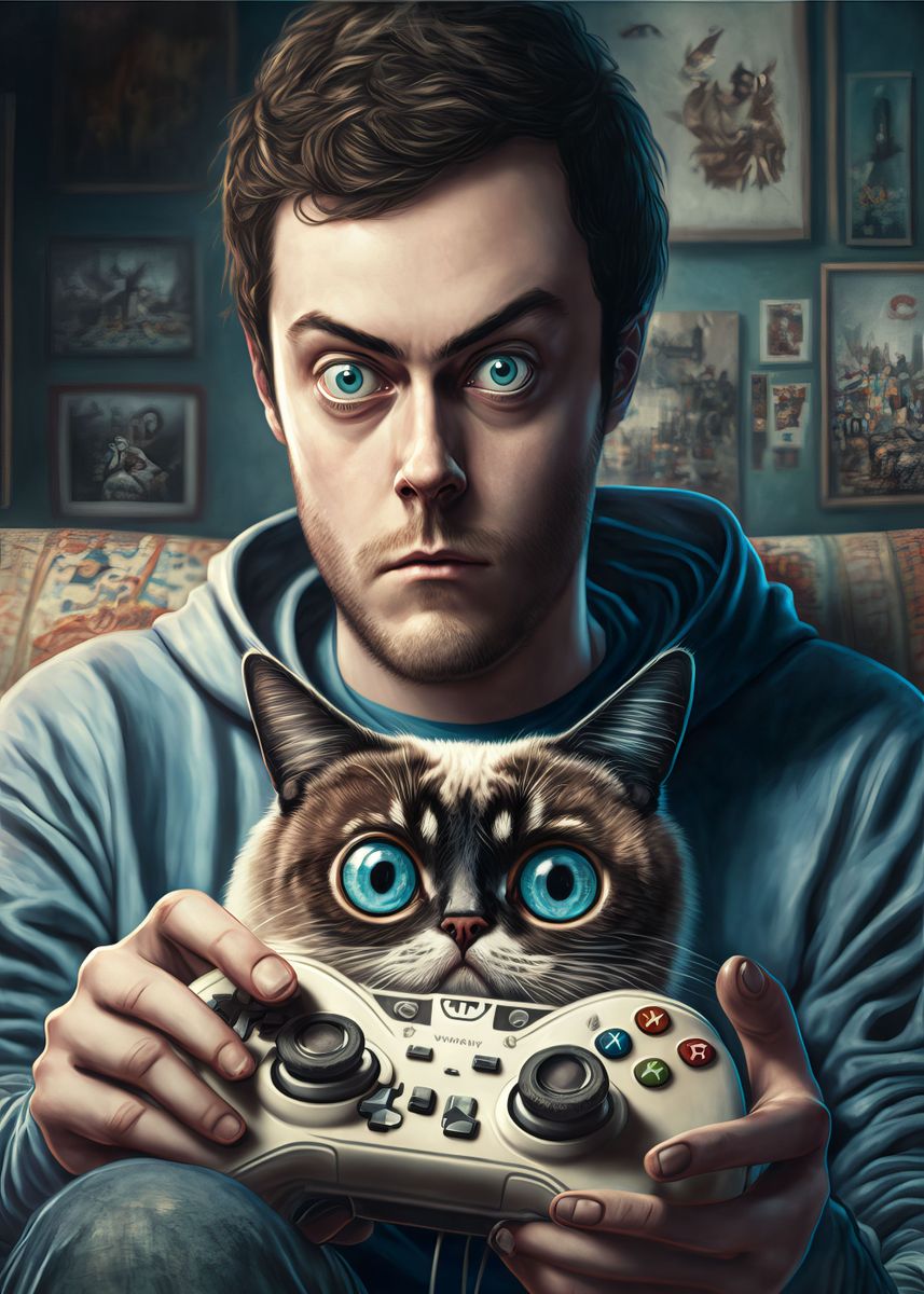 'The Gaming Buddies' Poster, picture, metal print, paint by Muntwalt ...