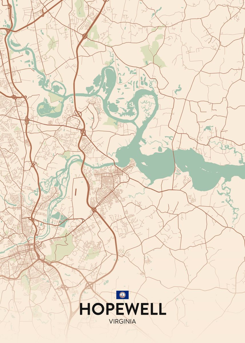 'Hopewell VA' Poster, picture, metal print, paint by IMR Designs | Displate