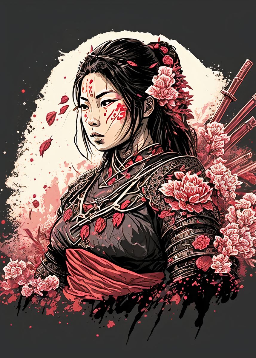 'Geisha Samurai' Poster, picture, metal print, paint by Graphic ...