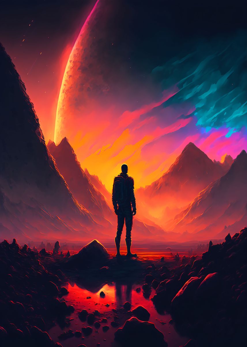 'Neon Scape' Poster, picture, metal print, paint by WITS creative ...