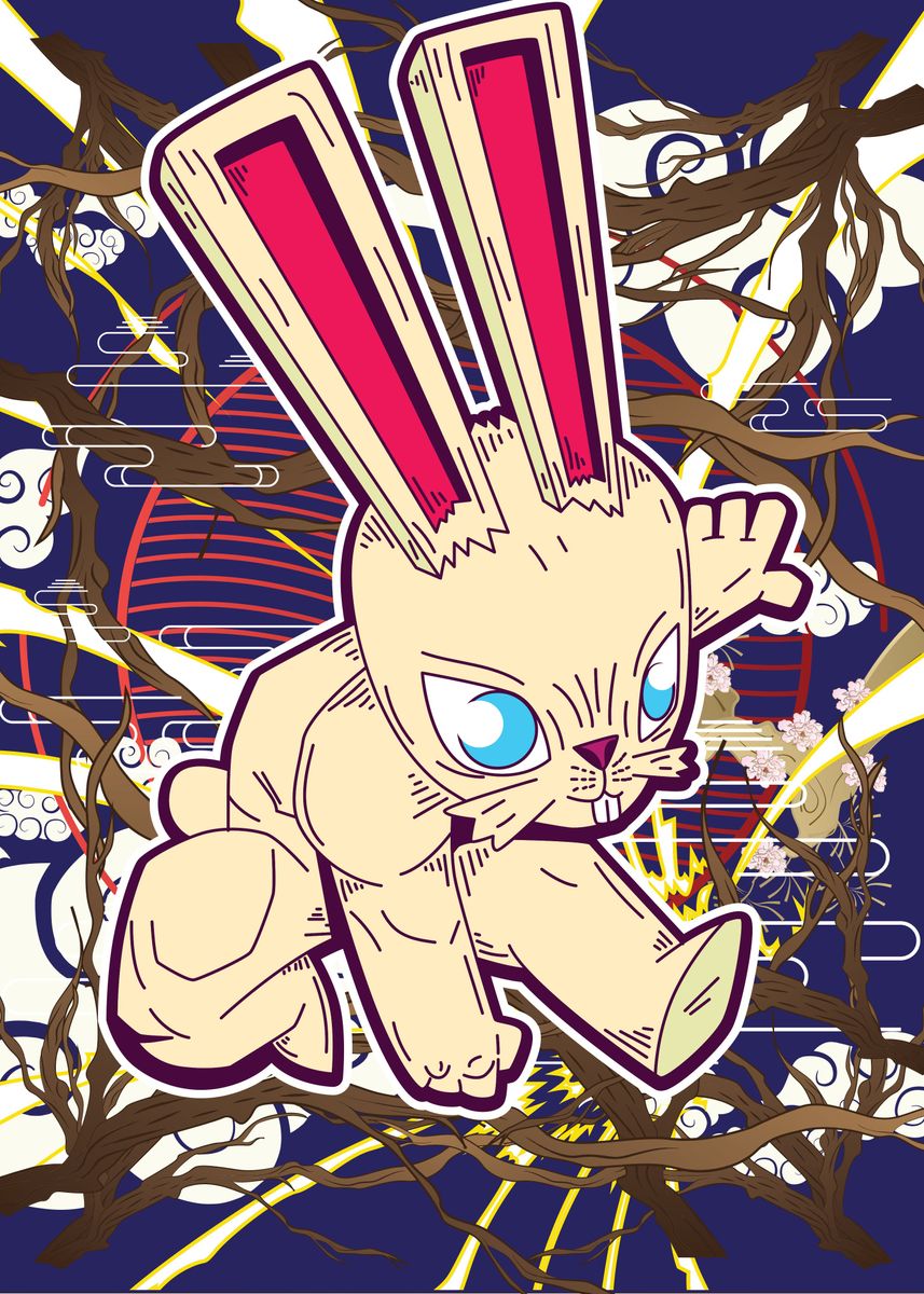 'Rich rabbit for New Year' Poster, picture, metal print, paint by ...