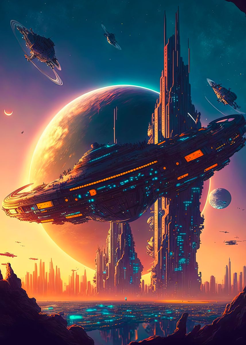 'Advanced Future City' Poster, picture, metal print, paint by Sigma Rat ...