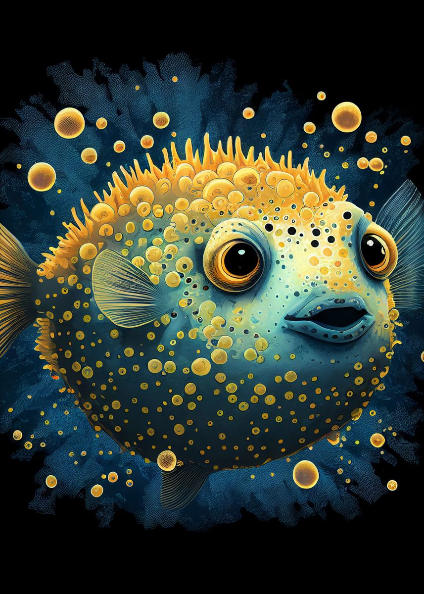 'Pufferfish Fish Animal' Poster, picture, metal print, paint by ...