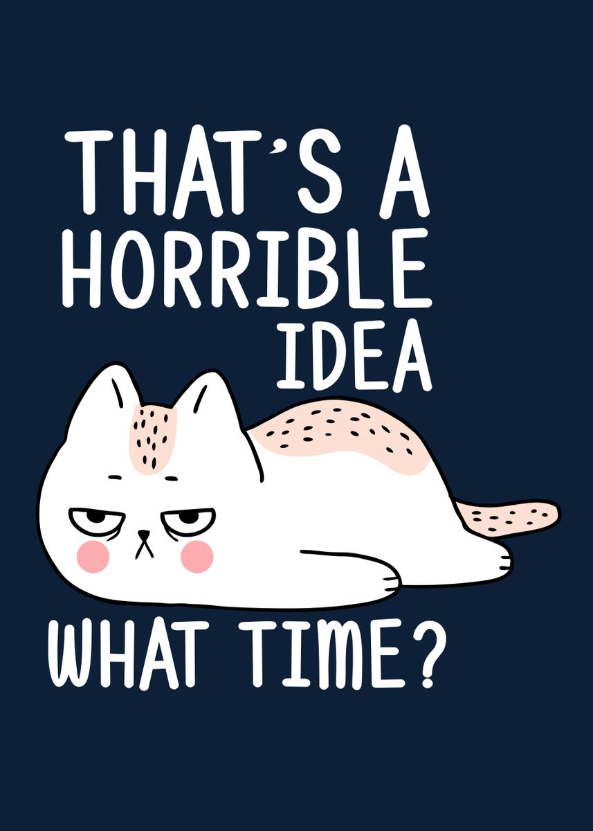 'Lazy Cat' Poster, picture, metal print, paint by crbn design | Displate