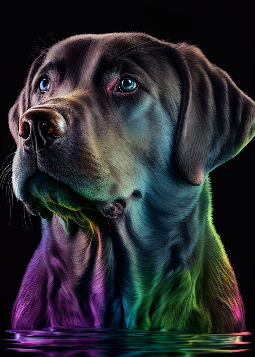 'Labrador Illustration Colo' Poster, picture, metal print, paint by ...
