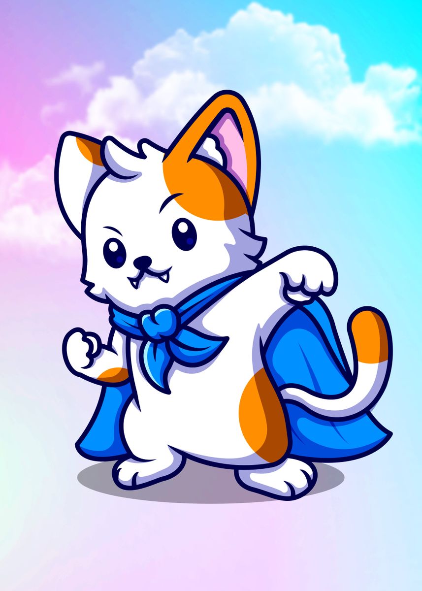 'Cat' Poster, picture, metal print, paint by khoa doan | Displate