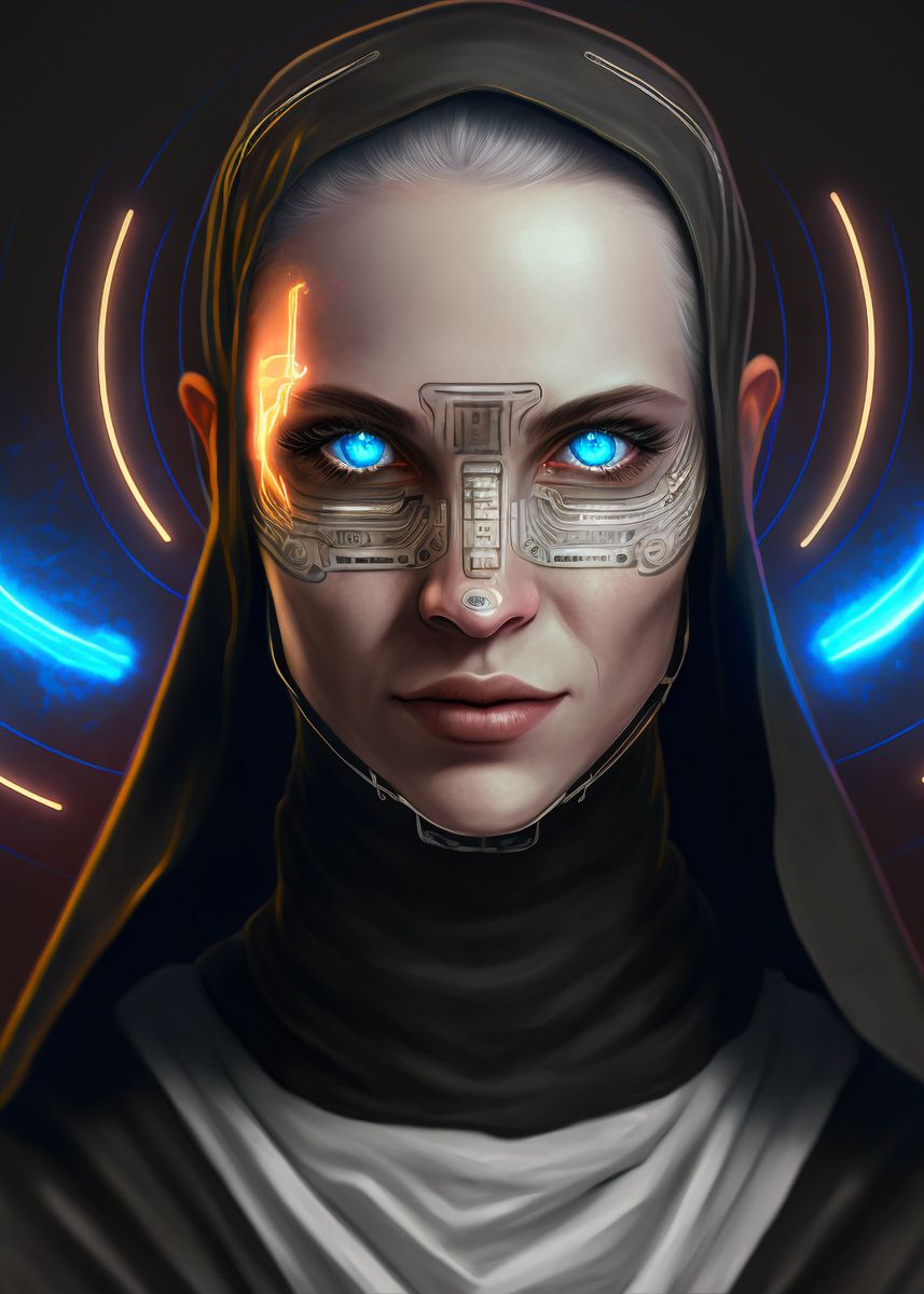 'Cyber Girl' Poster, picture, metal print, paint by Cybronauts | Displate