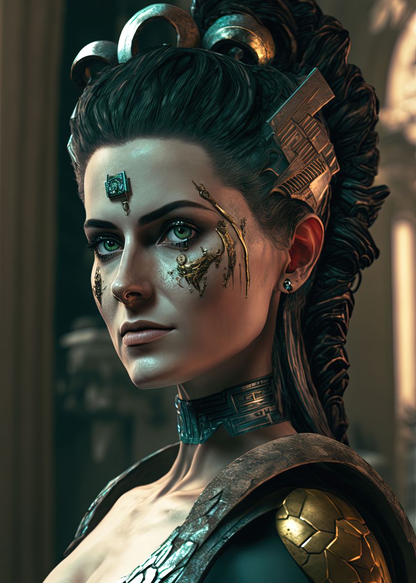 'Cyberpunk Hera' Poster, picture, metal print, paint by Sunrise Game ...