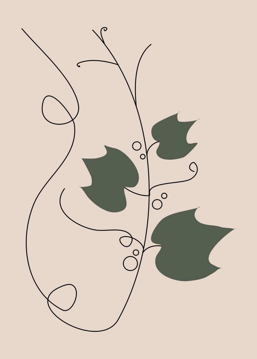 'Grape Leave ' Poster, picture, metal print, paint by Wisnu Harjanta ...