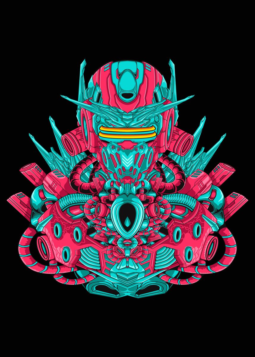 'Military futuristic robot ' Poster, picture, metal print, paint by ...