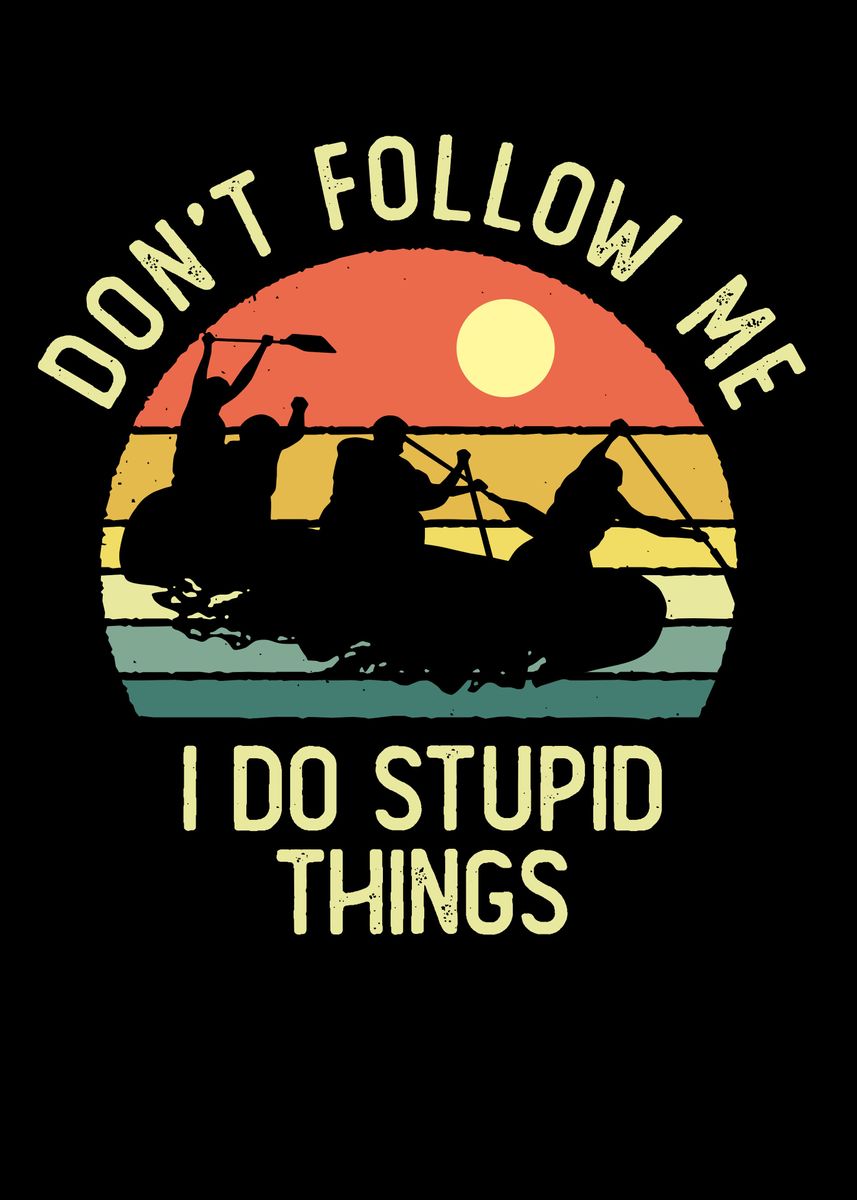 'Funny River Rafting' Poster, picture, metal print, paint by Detour ...