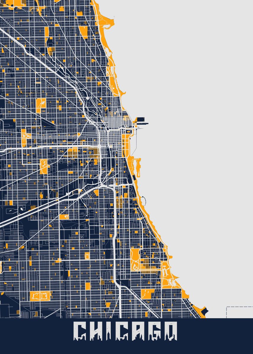 'Chicago Map' Poster by Mccyle Khan | Displate