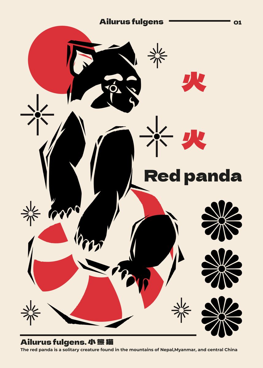 'Asian Red Panda' Poster, picture, metal print, paint by jodotodesign ...