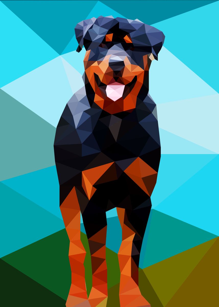 'Rottweiler' Poster, picture, metal print, paint by toan nguyen | Displate