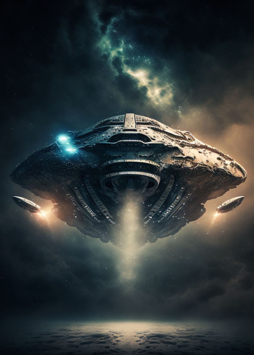 'Spaceship' Poster, picture, metal print, paint by Oleksandr Kovalov ...