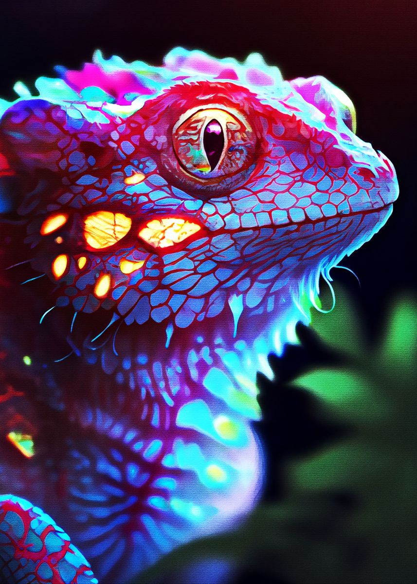 'Realistic Lizard fantasy' Poster, picture, metal print, paint by Muh ...