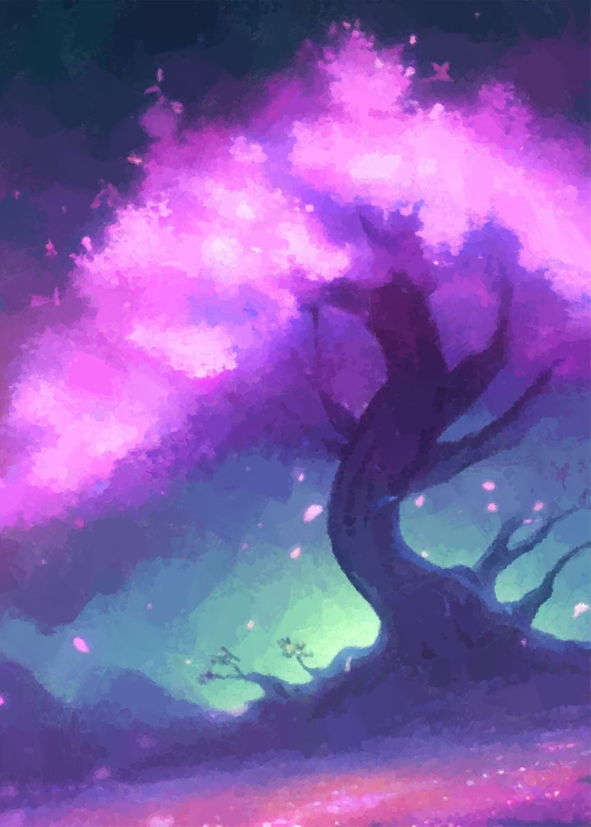 'Purple Magic Tree' Poster, picture, metal print, paint by Dark Zeka ...