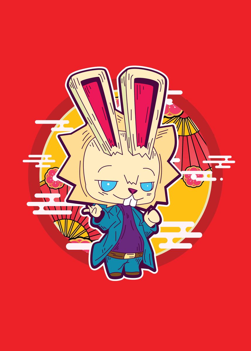 'Rich rabbit for New Year' Poster, picture, metal print, paint by ...