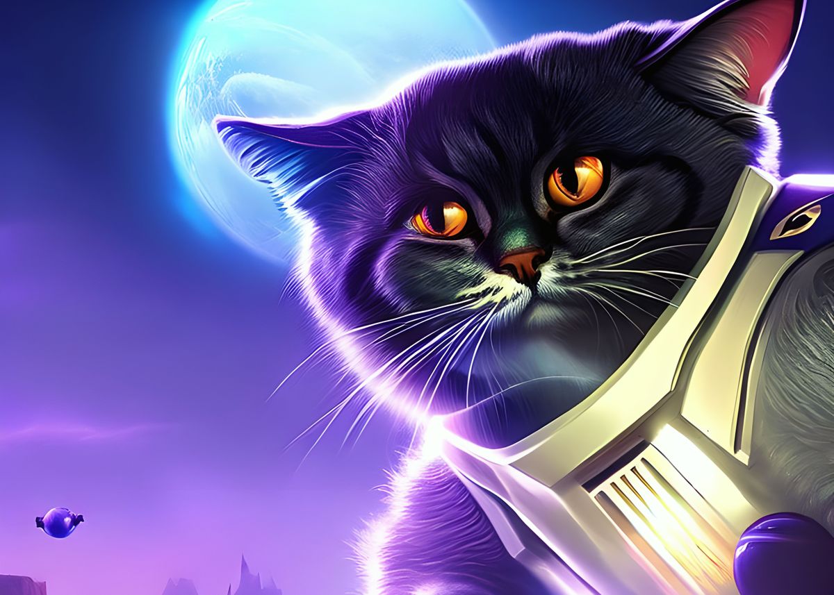 'Astronaut cat' Poster by Andreea Constantinescu | Displate