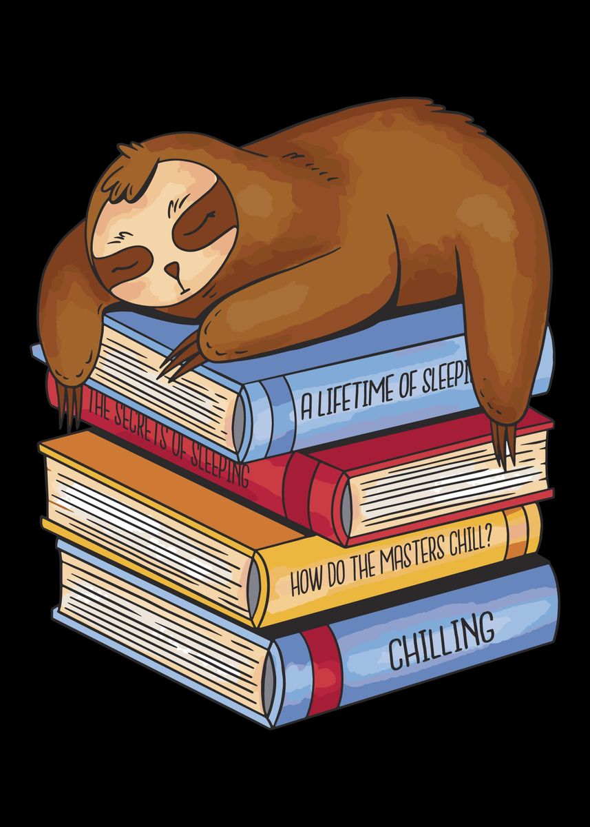 'chilling lazy books read' Poster, picture, metal print, paint by John ...