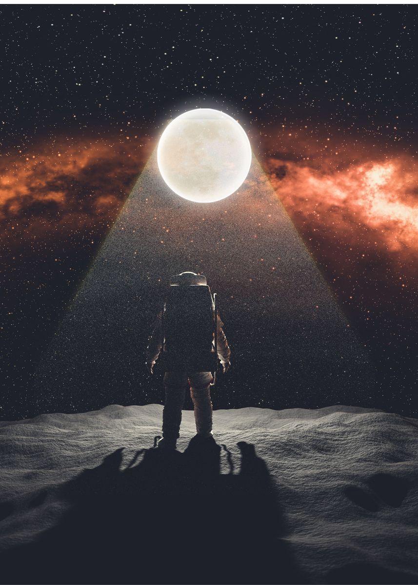 'moon astronaut space ' Poster, picture, metal print, paint by noer ...