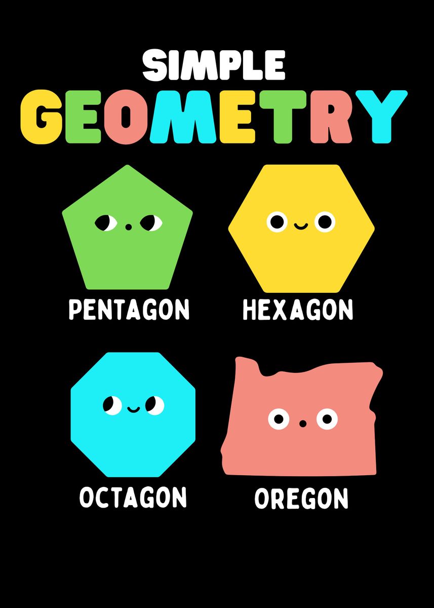 'Cute Simple Geometry' Poster, picture, metal print, paint by Detour ...