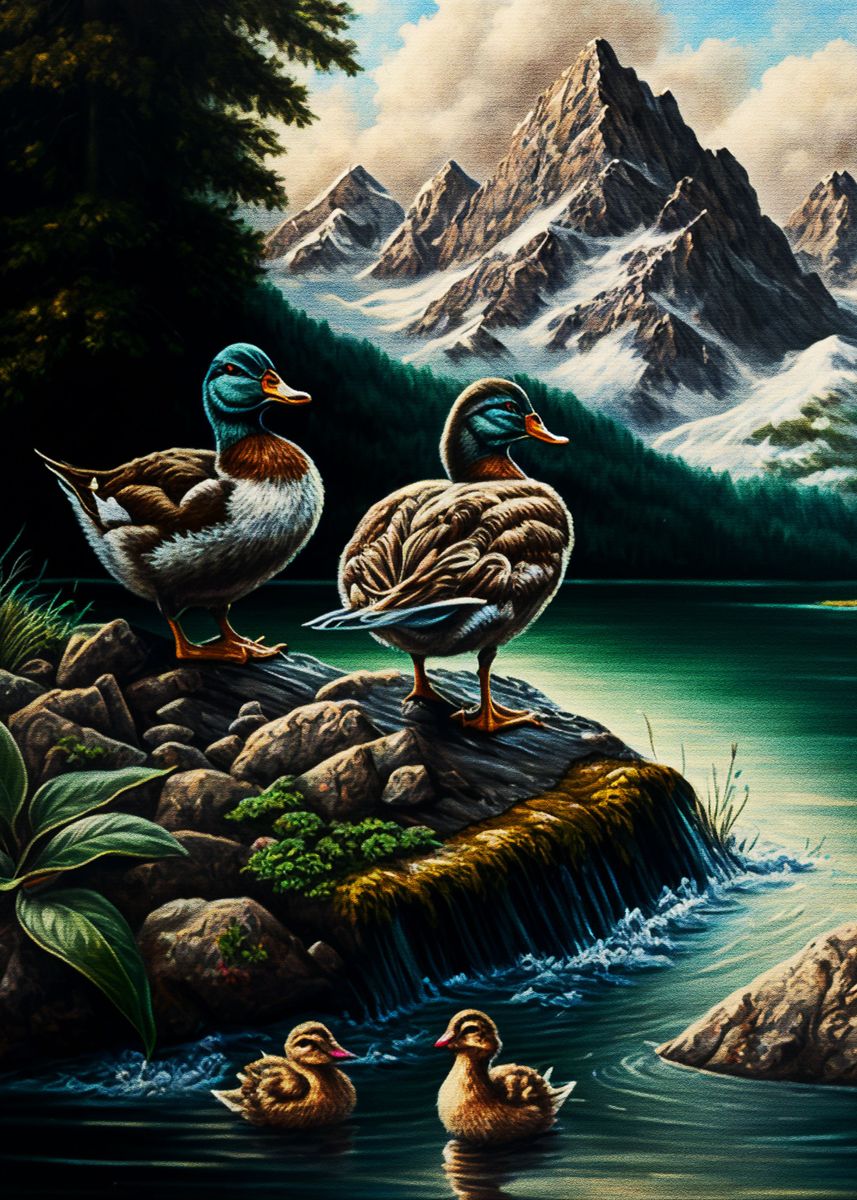 'Painting Mountain Duck' Poster, picture, metal print, paint by Muh ...