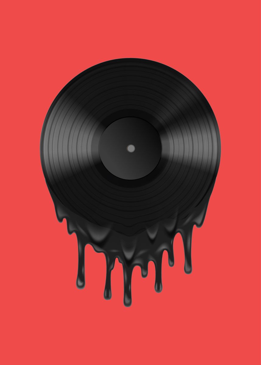 'Turntable Vinyl Melting' Poster, picture, metal print, paint by Uber ...