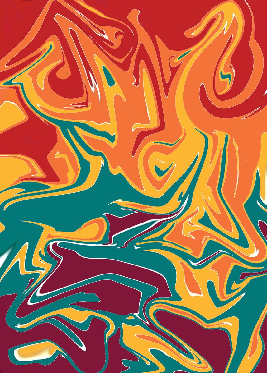 'ABSTRACT COMBO COLORS' Poster, picture, metal print, paint by RAMRAM ...