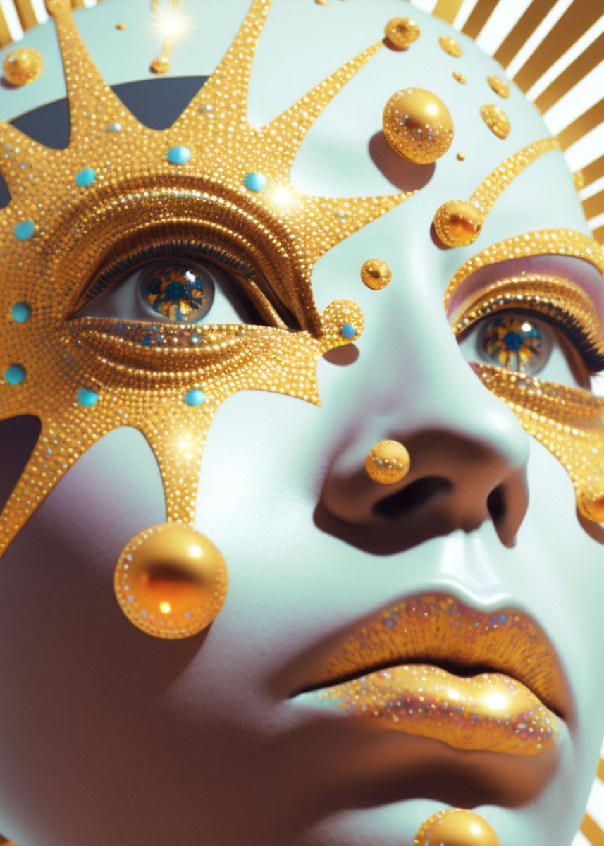 'Gaze of the Sun Goddess' Poster, picture, metal print, paint by ...