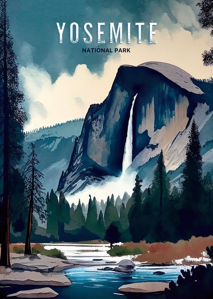 'Yosemite National Park' Poster, picture, metal print, paint by Cris de ...