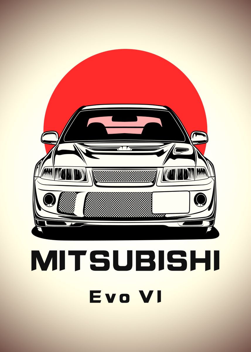 'Mitsubishi EVO 6' Poster, picture, metal print, paint by Faissal ...